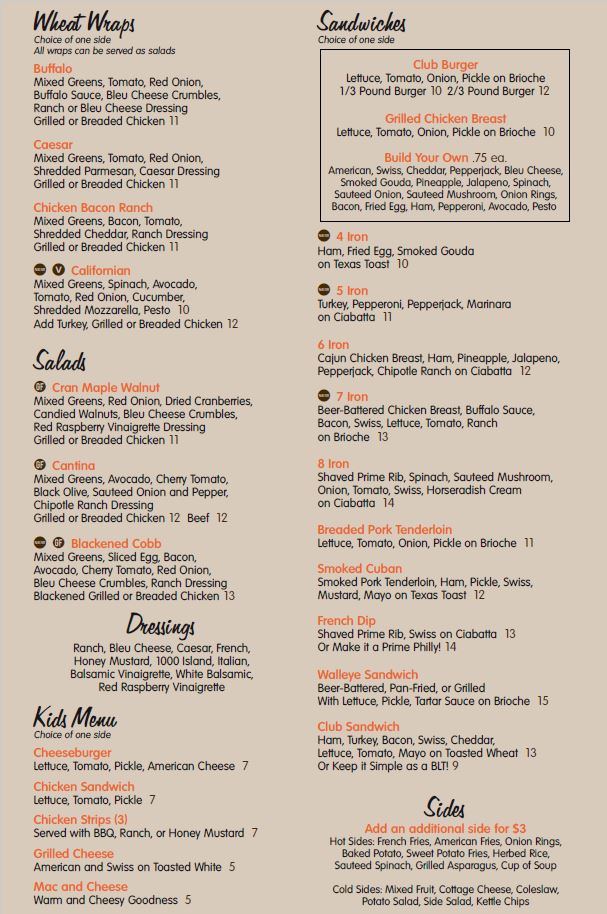 Beaver Grill Menu - Beaver Hills Country Club